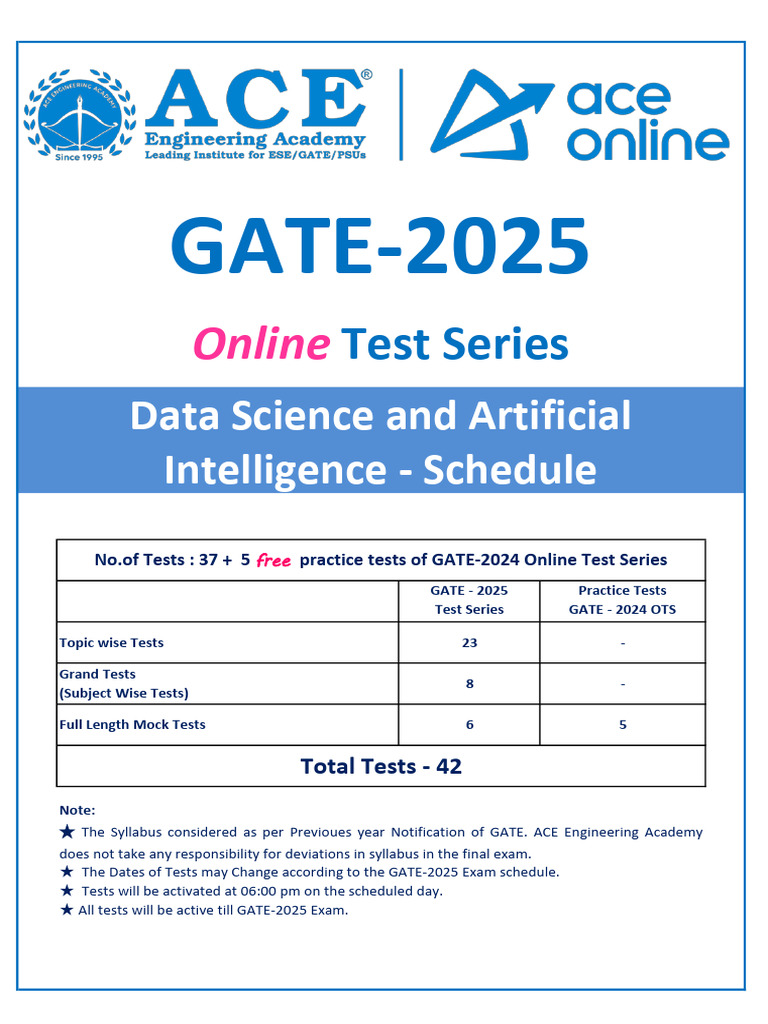 DA GATE-2025 Schedule | PDF | Probability Distribution | Matrix ...