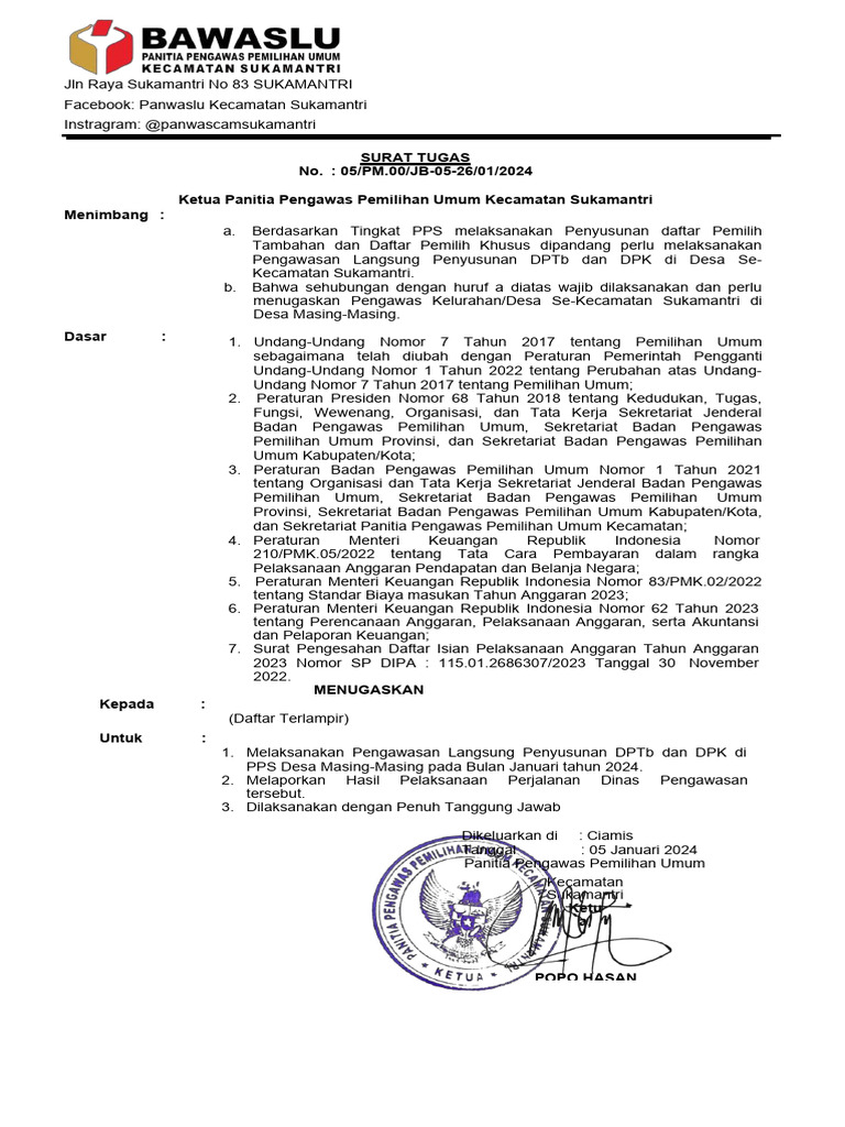 05 - ST - PKD - Pengawasan DPTB Dan DPK-1 | PDF