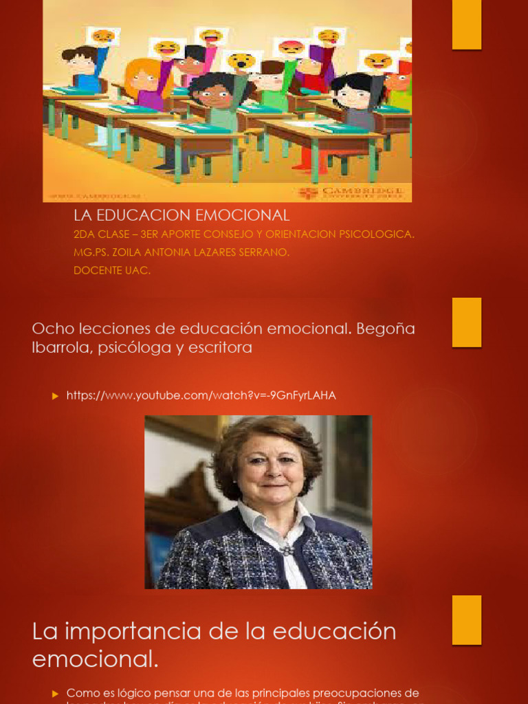 La Educacion Emocional 2da Clase 3er Aporte Cops Pdf Las