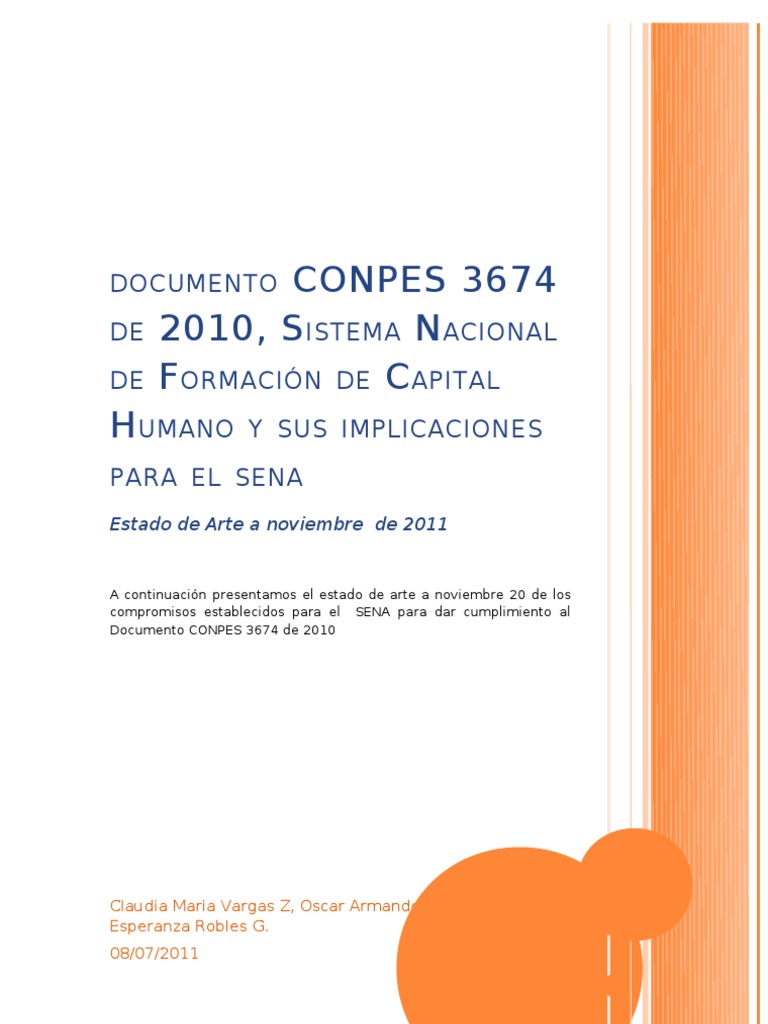 Informe Conpes 3674 de 2010 | PDF | Recursos humanos | Competitividad