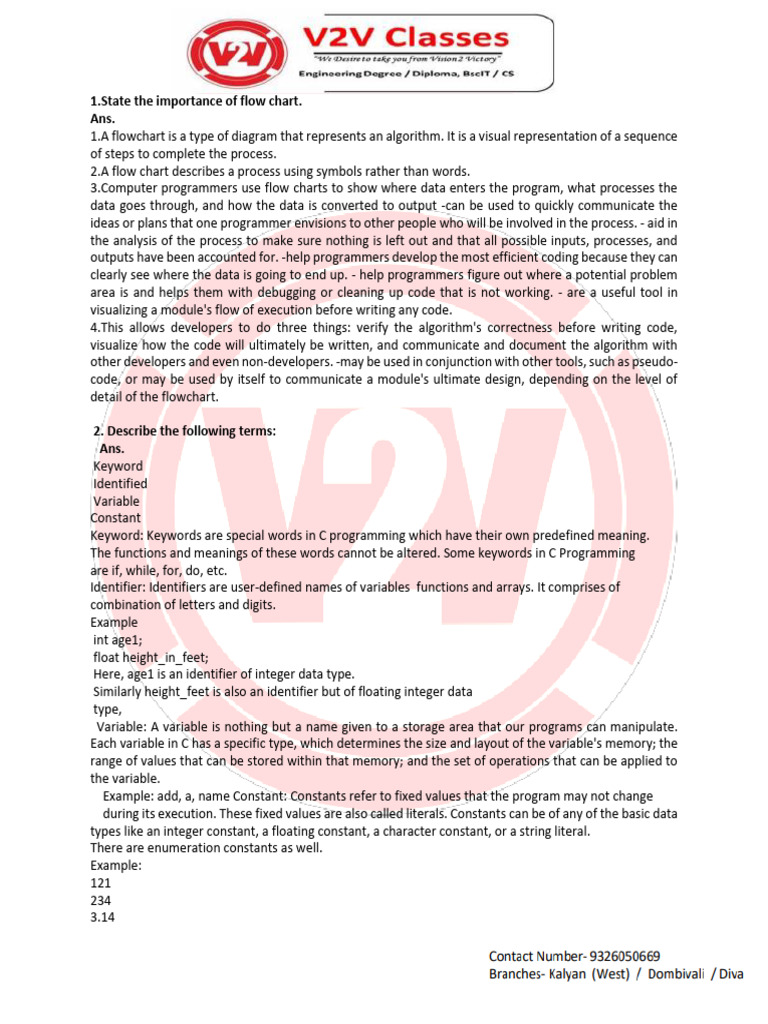 Vimp 4M Que | PDF | Control Flow | Parameter (Computer Programming)