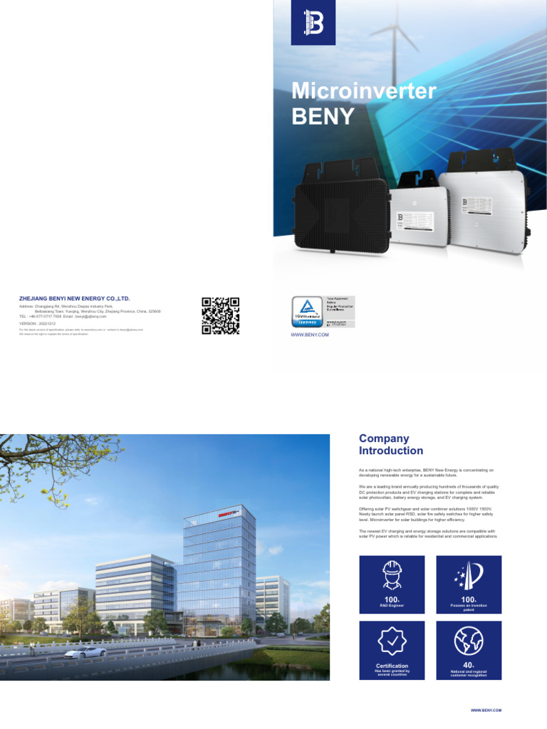 Solar Microinverter Catalogue BENY 2023 | PDF | Photovoltaics ...