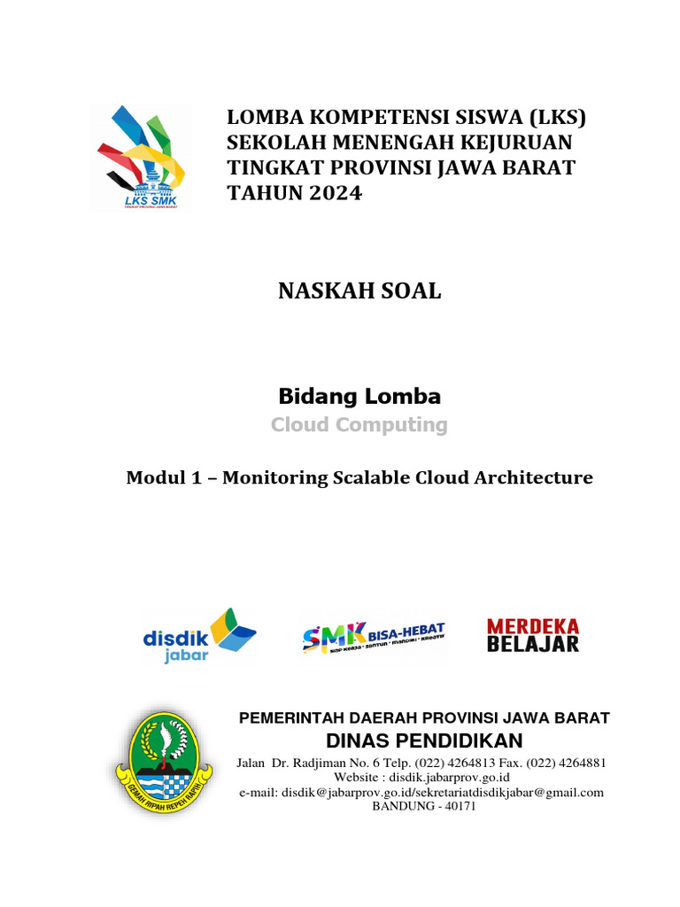 LKS Cloud Computing Jawa Barat 2024 - Modul 1 | PDF | Amazon Web Services | Cloud Computing