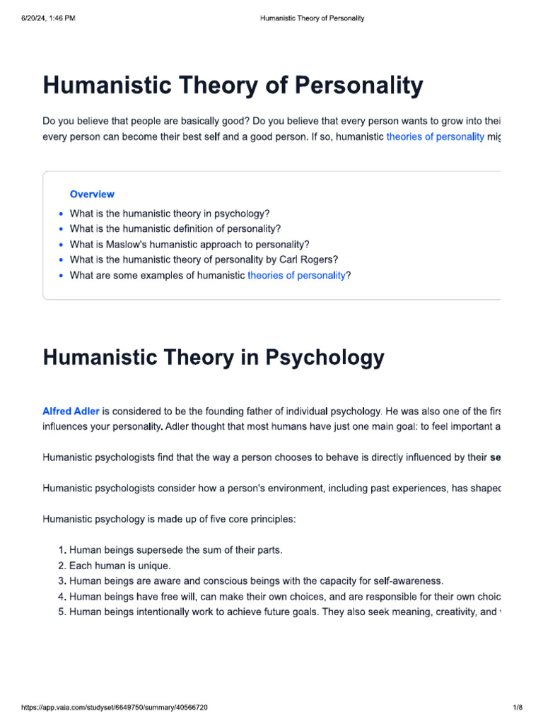 Humanistic Theory | PDF