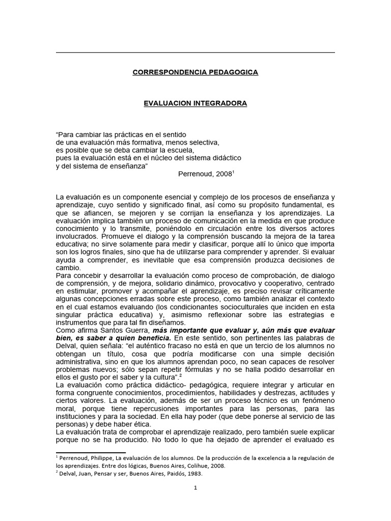 Documento Ev Integradora | PDF | Evaluación | Enseñando