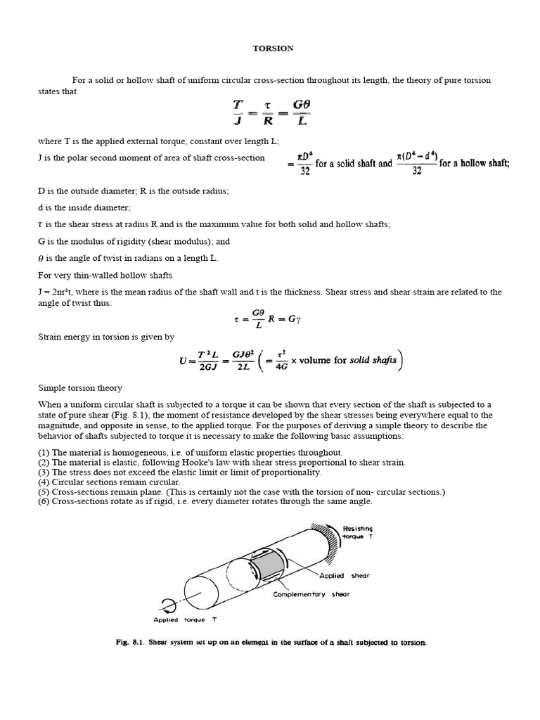 TORSION | PDF | Stress (Mechanics) | Elasticity (Physics)