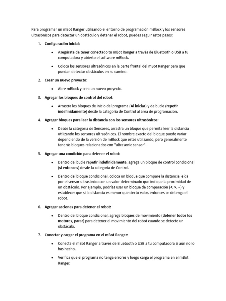 instrucciones Mbot ranger | Descargar gratis PDF | Sensor | Robot