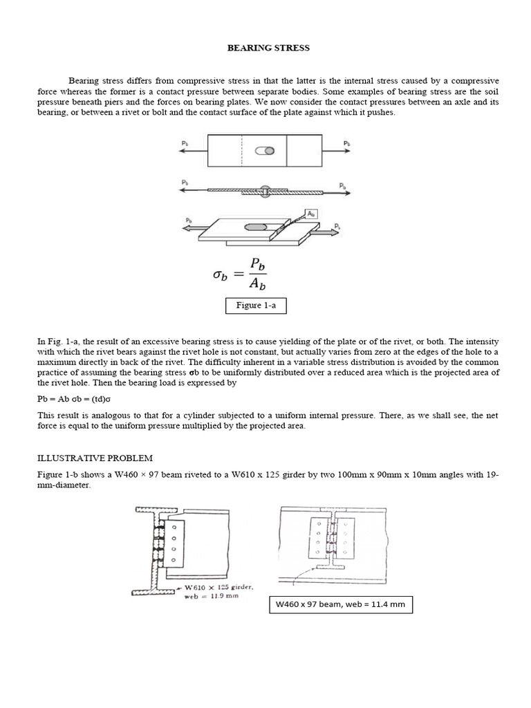 BEARING STRESS | Download Free PDF | Stress (Mechanics) | Shear Stress