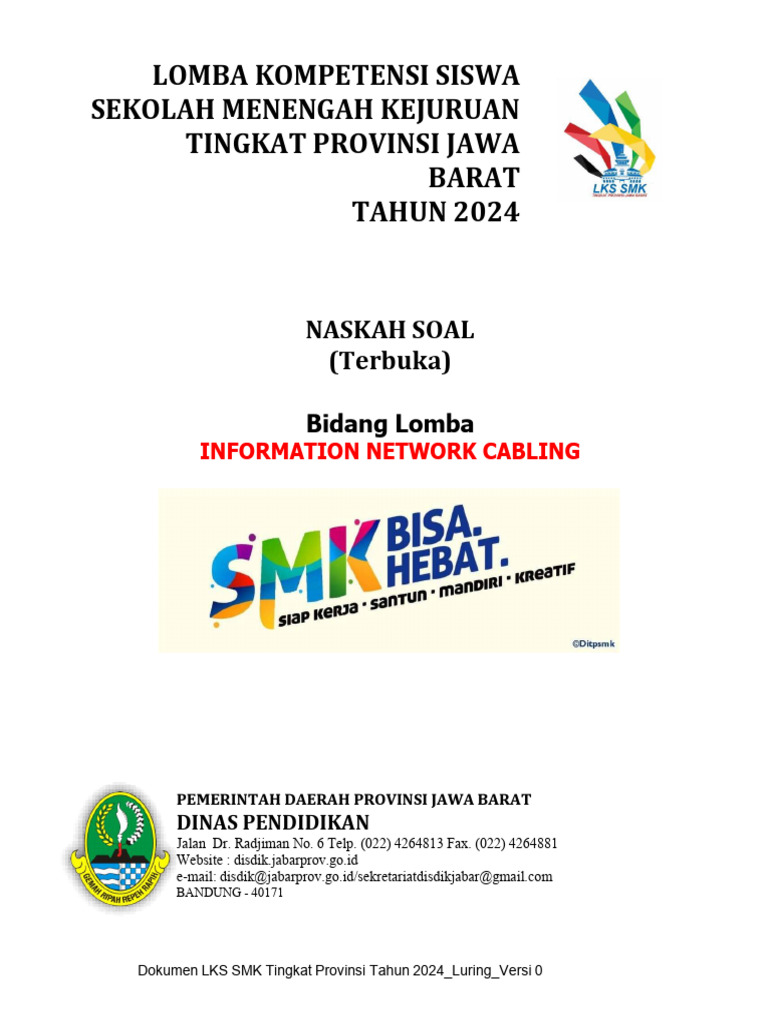 Soal Dan Kisi-Kisi LKS Prov Jawa Barat 2024 - Cabling | PDF