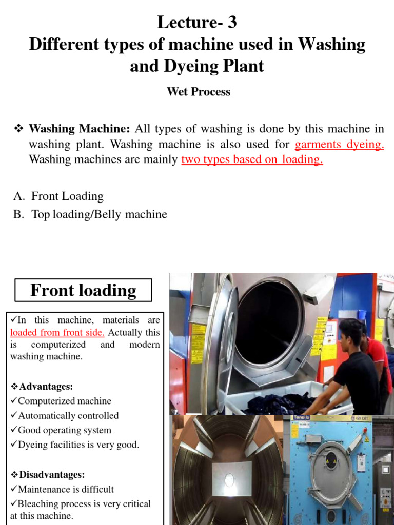 Lecture-3 Machines in Garments Washing | PDF | Clothes Dryer | Washing ...