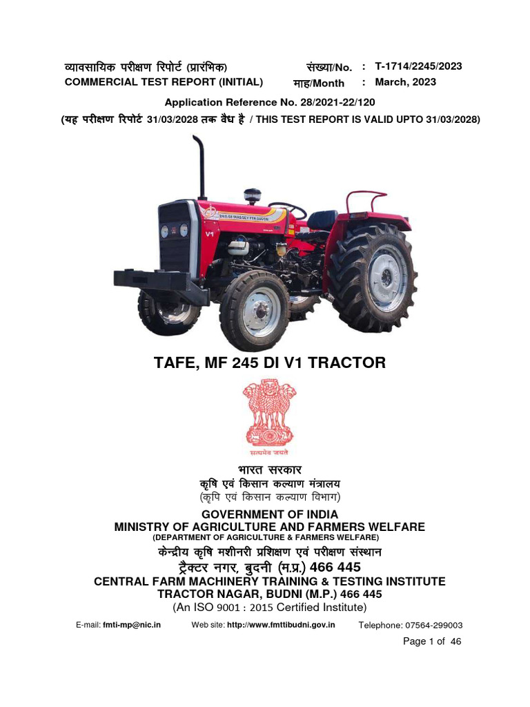 3 Tafe MF 245 DI V1 | PDF | Tractor | Diesel Engine