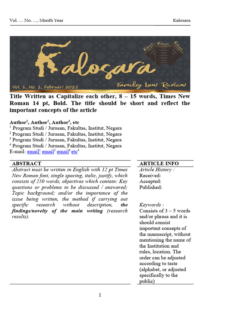 Template Jurnal Kalosara | PDF | Text