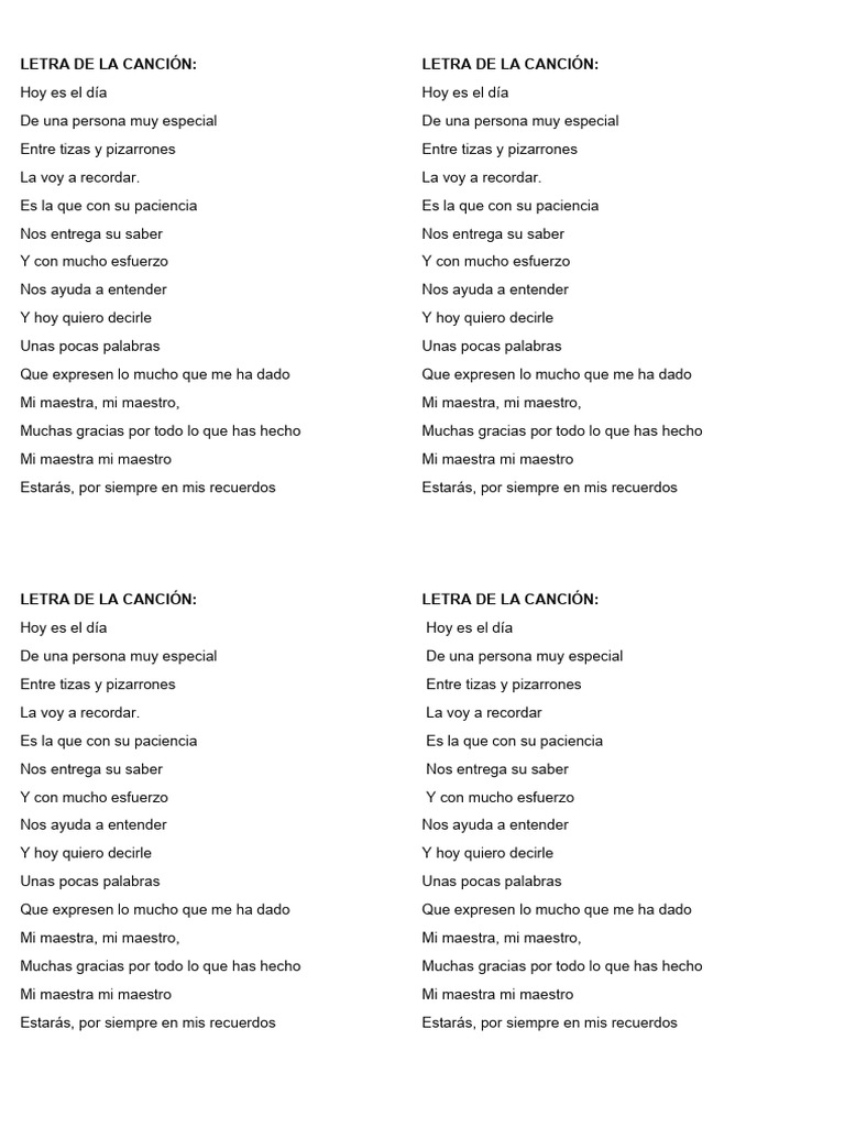 Letra de La Canción | PDF