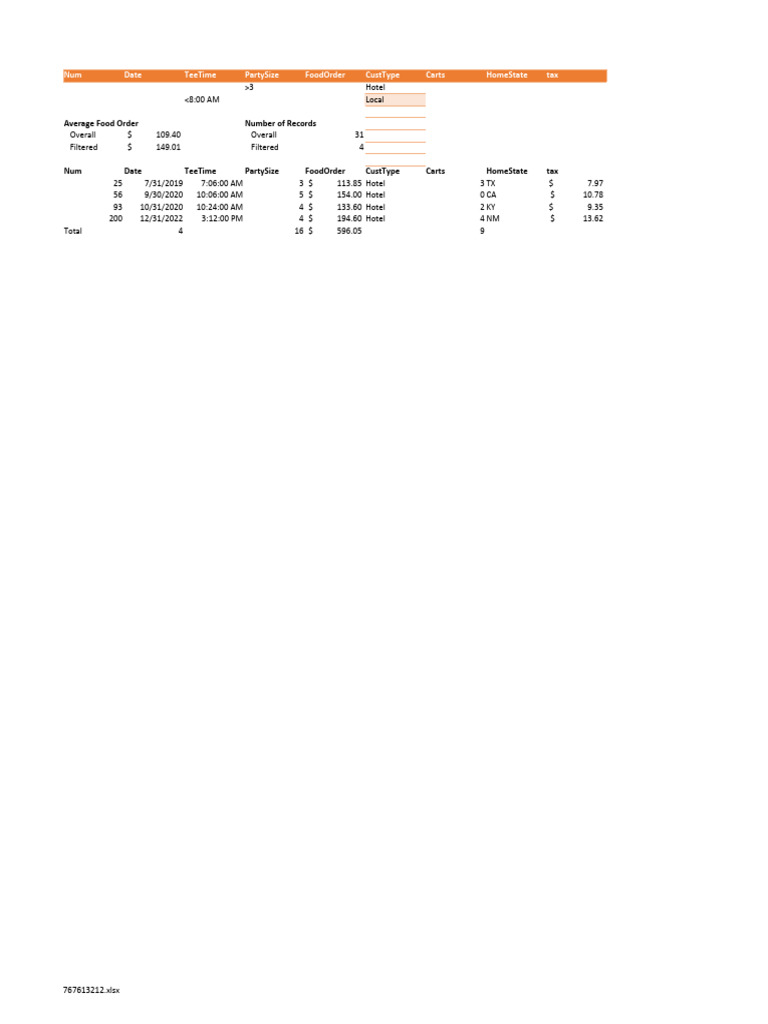 Niroula Excel Ch06 Prepare GolfData | PDF