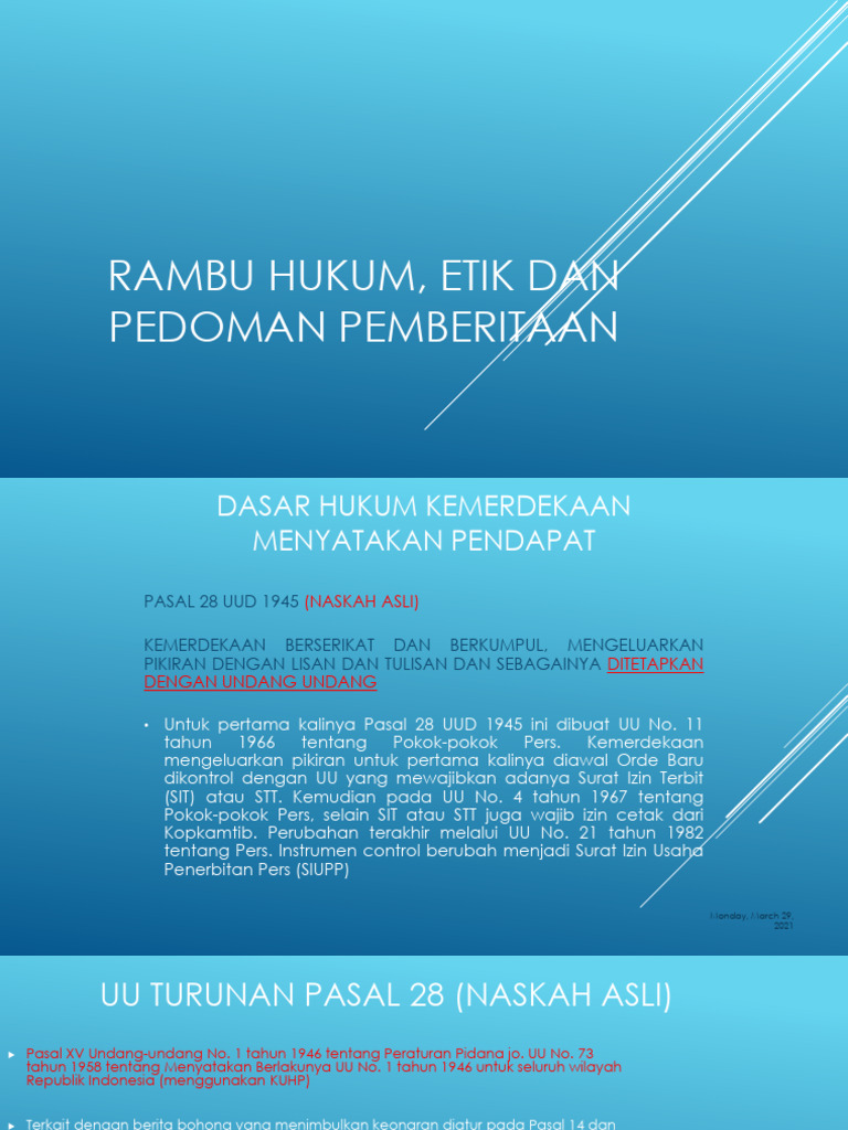 Rambu Hukum Pers | PDF