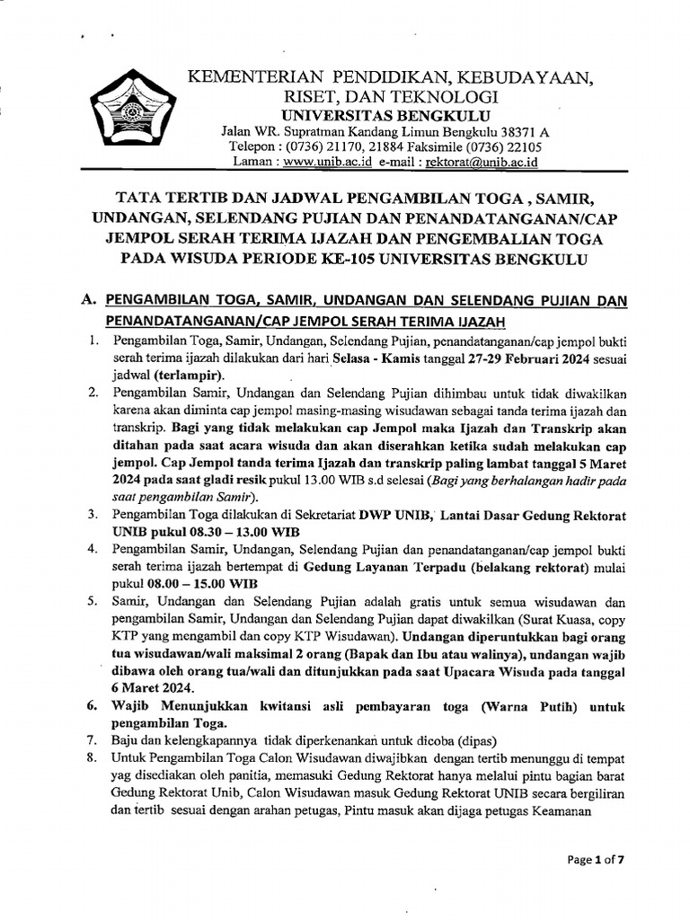 Jadwal_dan_tatib_pembagian_toga,samir,undangan,selendang_pujian | PDF