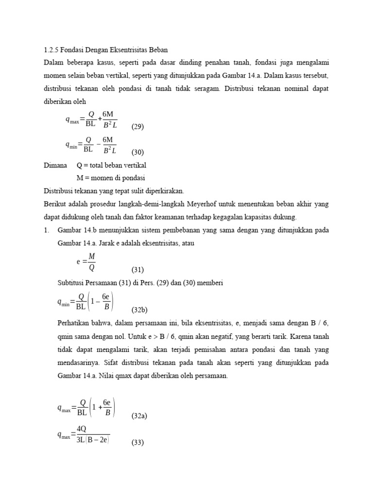Analisis Fondasi Eksentrik | PDF | Metode & Bahan Ajar