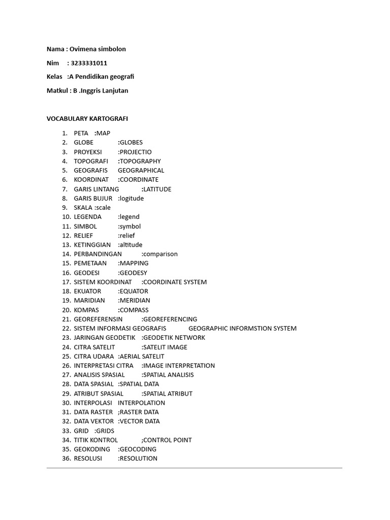 VOcab 1 | PDF | Map | Topography