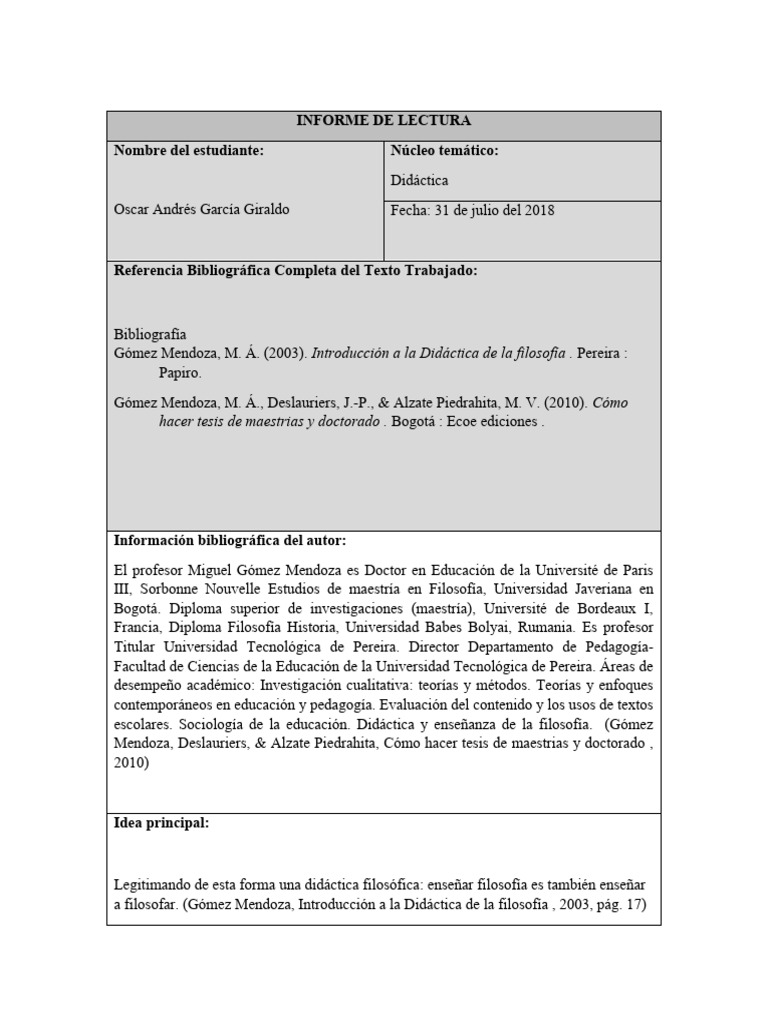 Formato de ejemplo de RAE | PDF | Pedagogía | Maestros