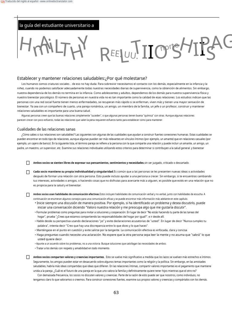 Relaciones Saludables para Estudiantes | PDF | Negociación | Comunicación