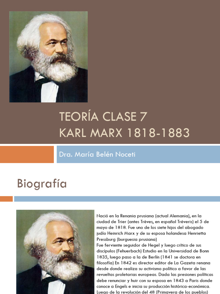 Presentacion clase teorica Marx | PDF | Karl Marx | marxismo Presentacion clase teorica Marx | PDF | Karl Marx | marxismo