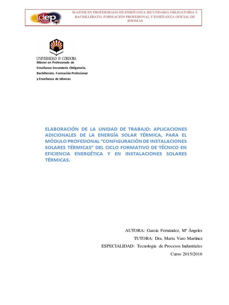 Ejemplo Unidad de Trabajo TFM - María - Ángeles - García - Fernández | Descargar gratis PDF ...