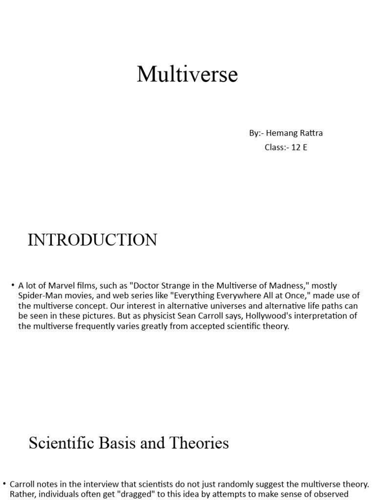 Understanding Multiverse Theories | PDF | Multiverse | Reality