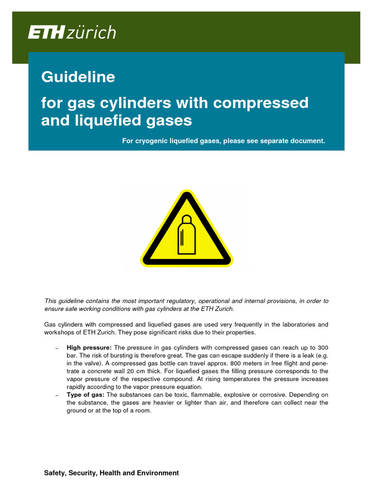 Gas Guidelines-Gas Cylinders With Compressed and Liquefied Gases | PDF ...