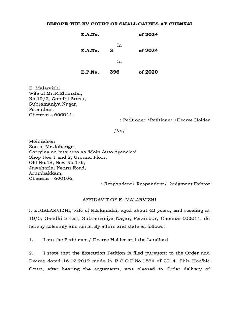 MALARVIZHI (R. Elumalai) - Mohammed Alim - MP 2021 EP 397 - AFFDT Petition - For Police Aid ...