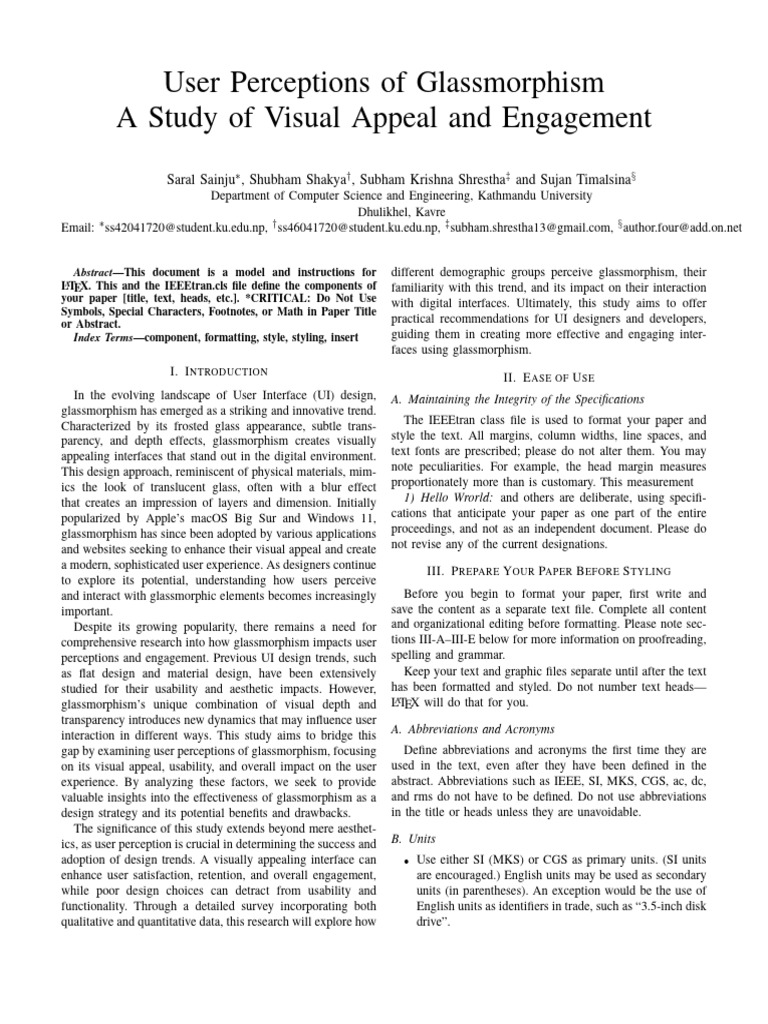 IEEE Conference Template | PDF | Comma | International System Of Units