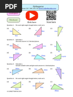 Pythagorean Theorem Practice Questions | PDF | Area | Geometric Shapes