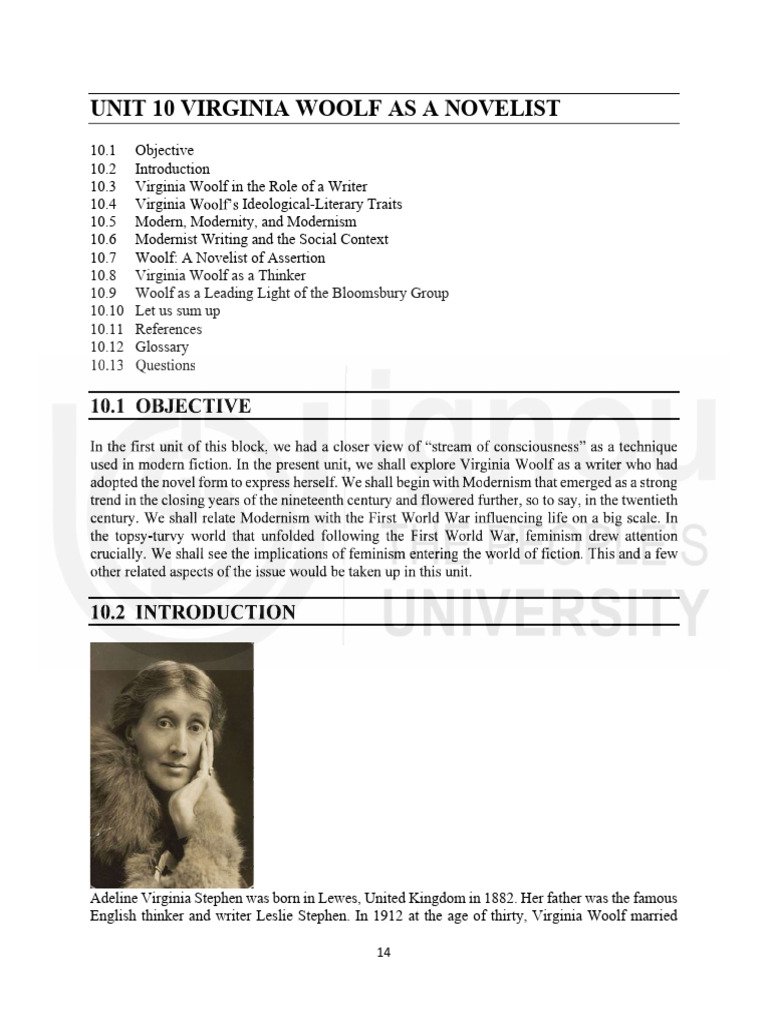 Unit-10 | Download Free PDF | Virginia Woolf | Modernism