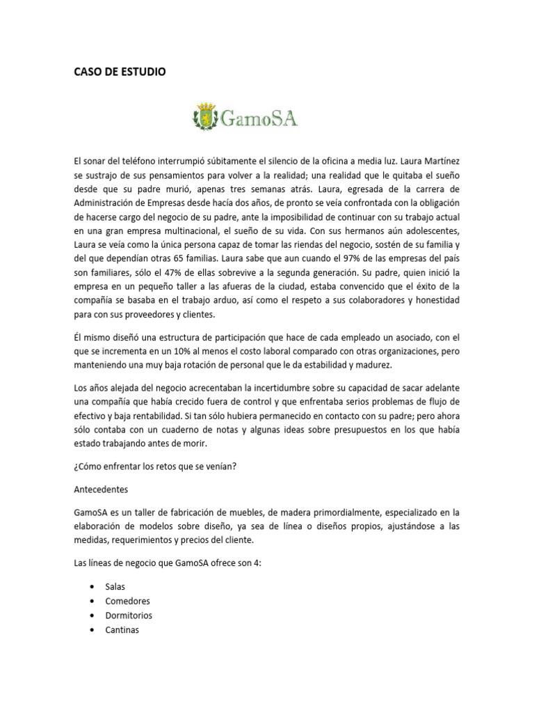 Caso Muebleria Gamo | PDF | Inflación | Precios