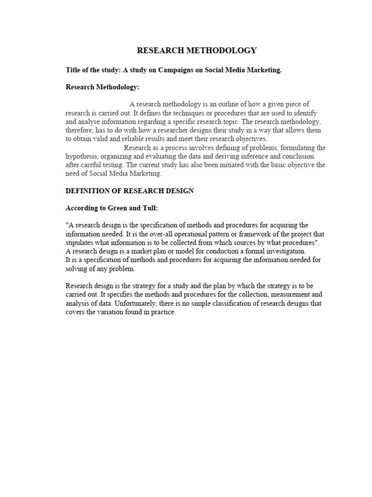RESEARCH METHODOLOGY | PDF | Methodology | Hypothesis