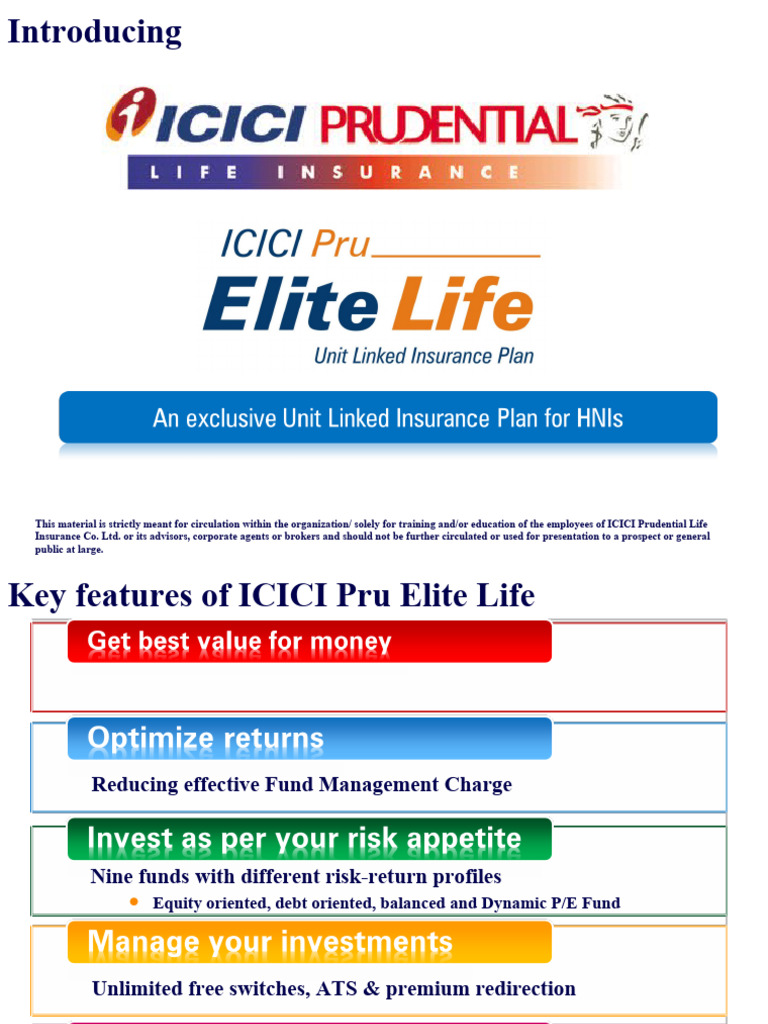 ICICI Pru Elite Life Final | PDF | Insurance | Government Finances