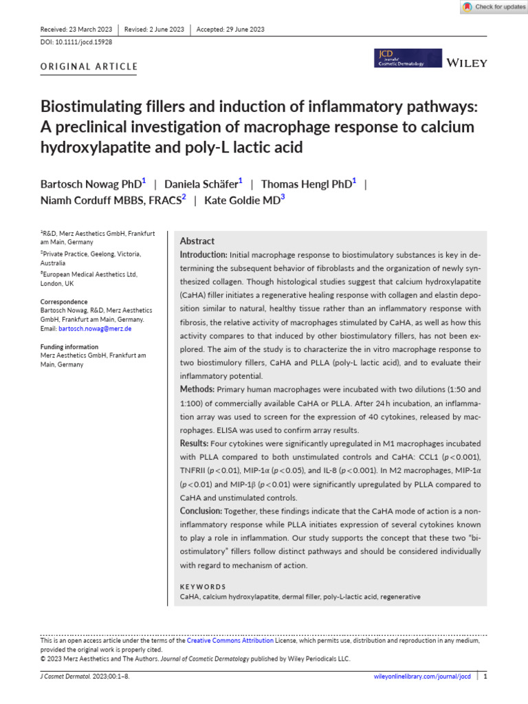 Nowag - 2023 - J Cosmet Dermatol. Biostimulating Fillers and Induction ...