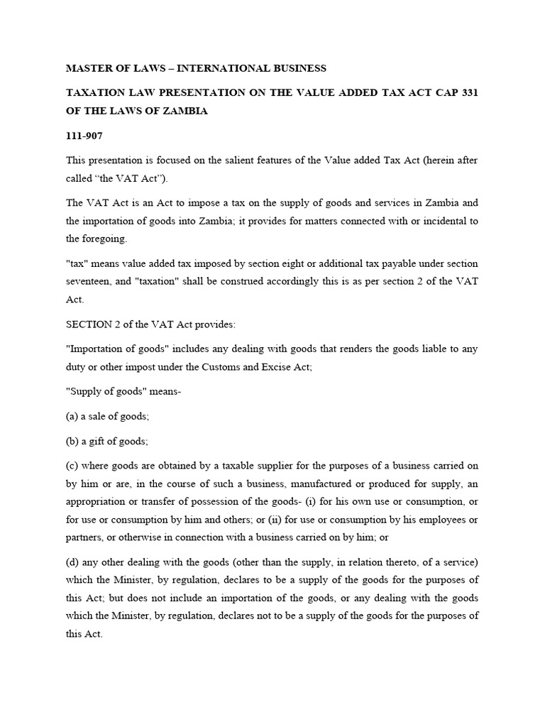 Value Added Tax Act Presentation | PDF | Taxes | Value Added Tax