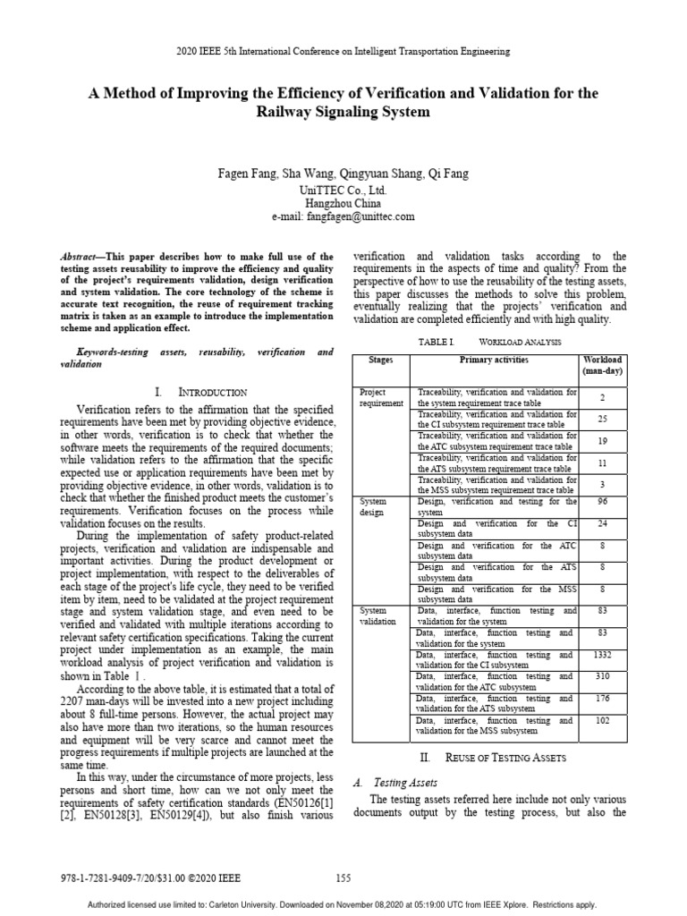 A Method Of Improving The Efficiency Of Verification Pdf