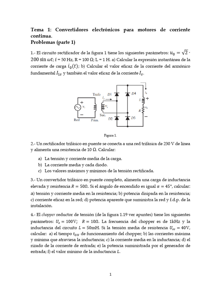 Problemas Tema 1 | Descargar gratis PDF | Corriente eléctrica | Energia electrica