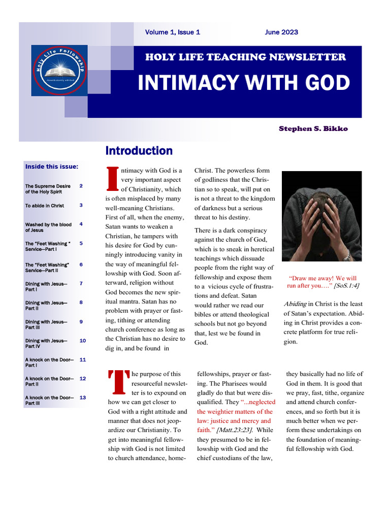 Cultivating Intimacy with God | PDF | Jesus | Disciple (Christianity)