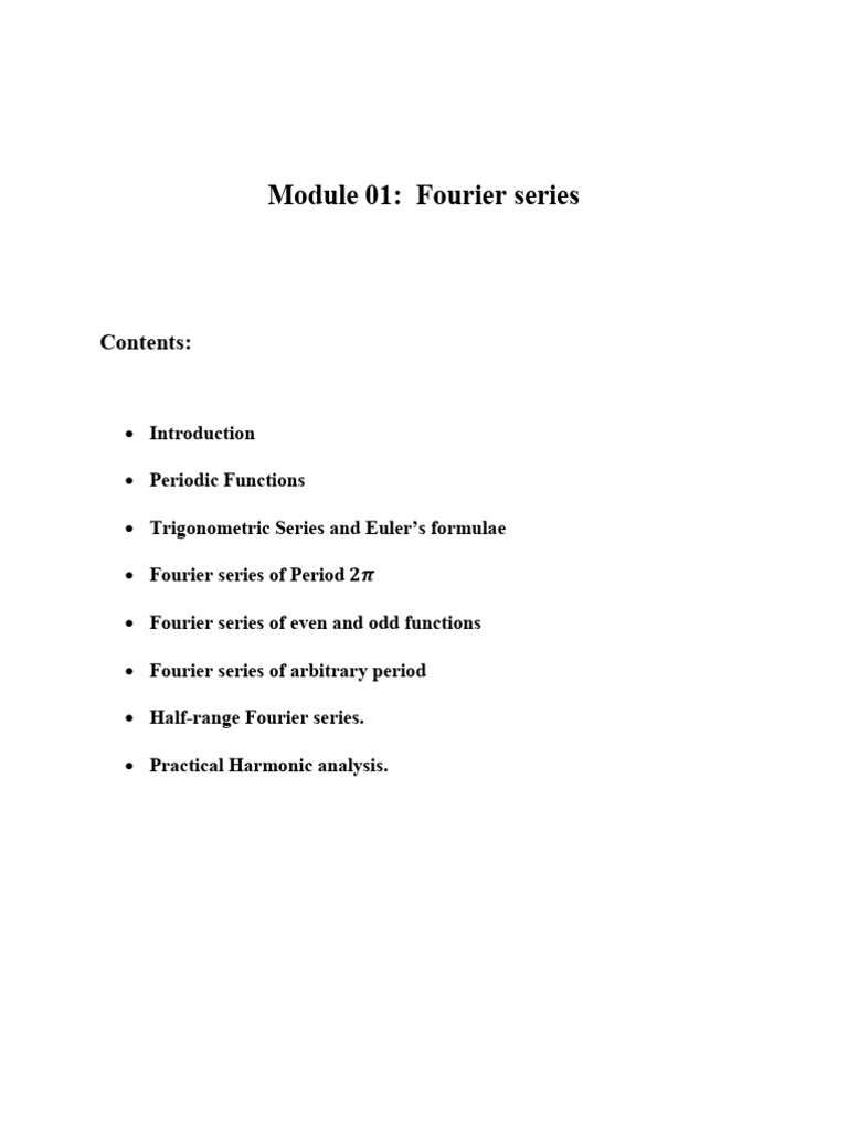 Fourier Series and Integration Techniques | PDF | Fourier Transform ...