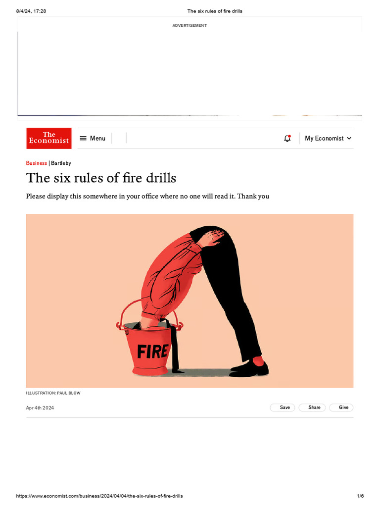 The Six Rules of Fire Drill | PDF | The Economist