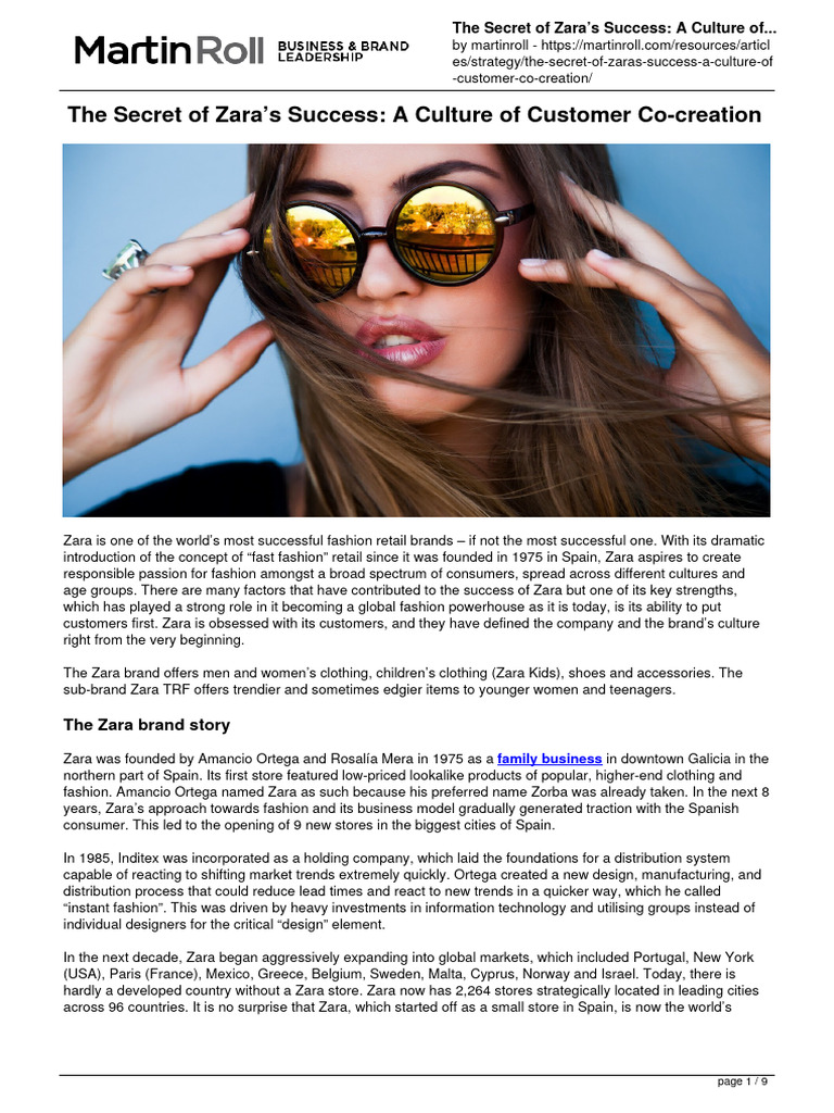 The Secret of Zaras Success A Culture of Customer Co-Creatio | PDF ...