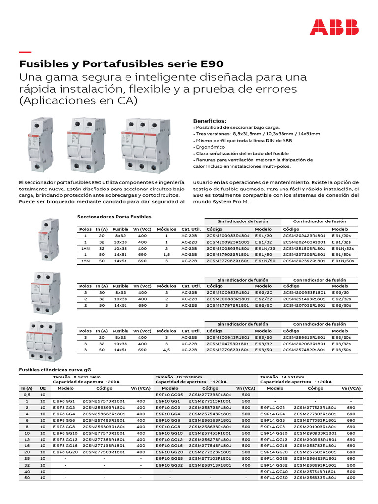 8-Fusibles-Y-Portafusibles ABB | PDF | Fusible (Eléctrico) | Bienes ...