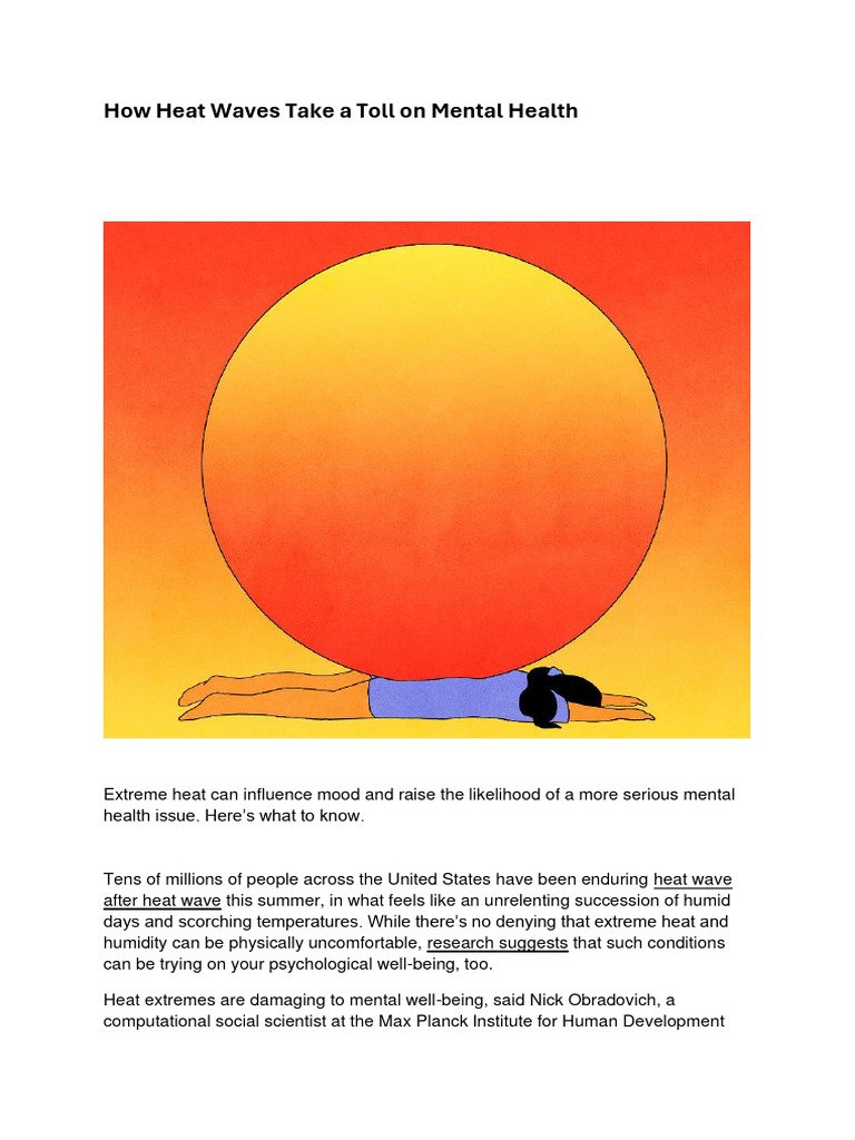 Heat Waves Affect Your Brain Pdf Heat Wave Mental Health