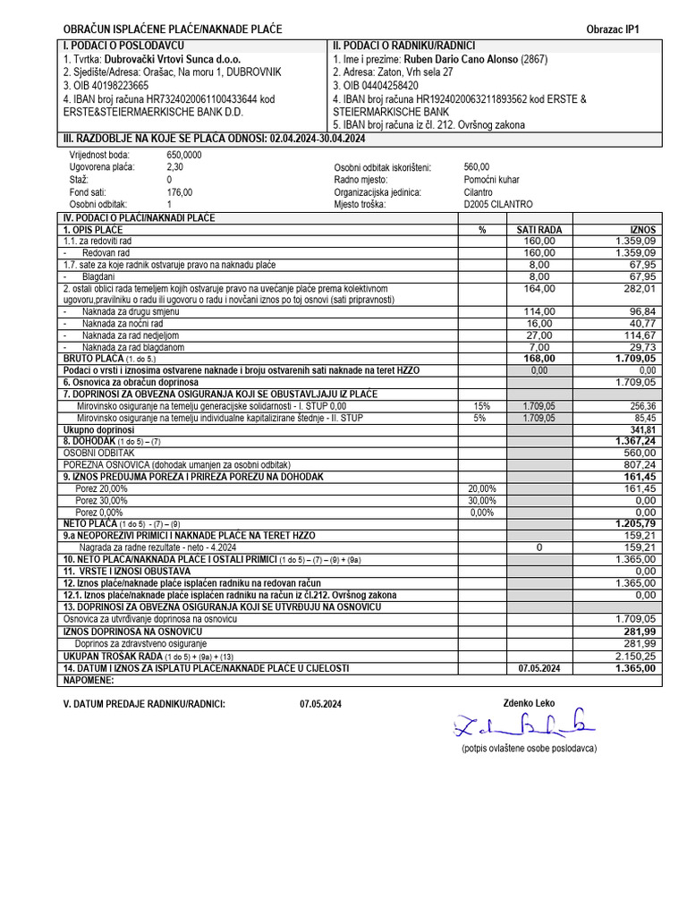 Platna Lista 04-2024 | PDF