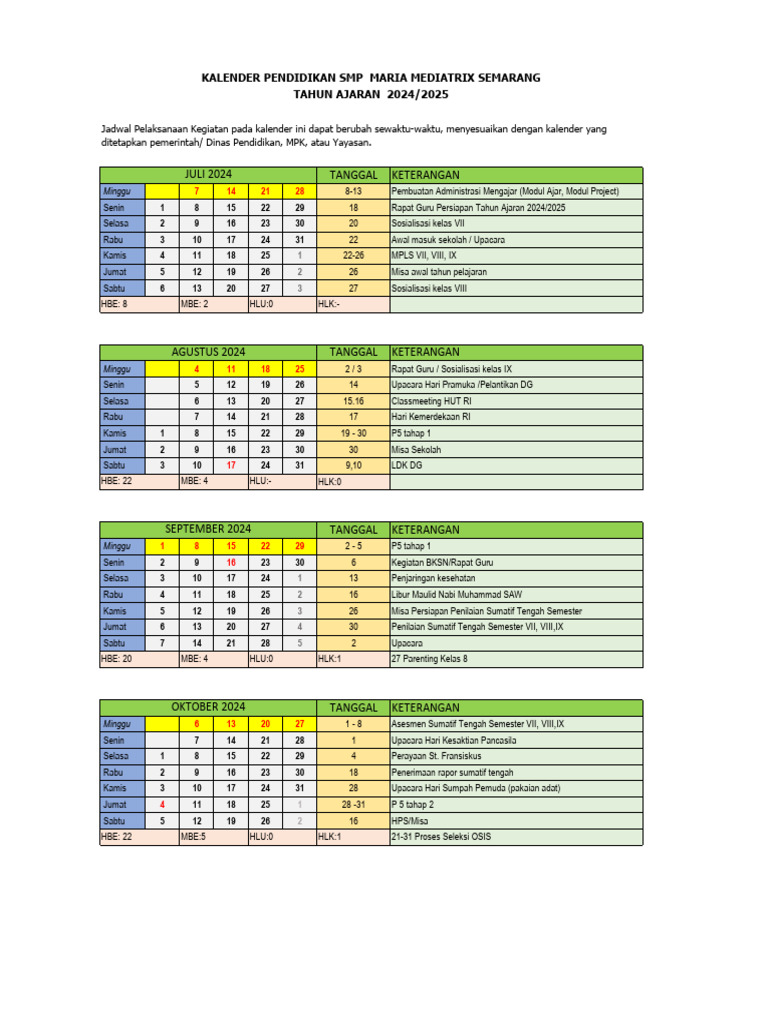 Kaldik Sekolah 2024-2025 | PDF Kaldik Sekolah 2024-2025 | PDF