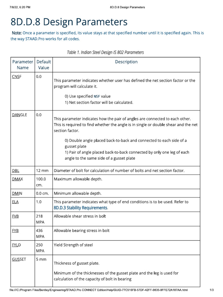 8D.D.8 Design Parameters | PDF