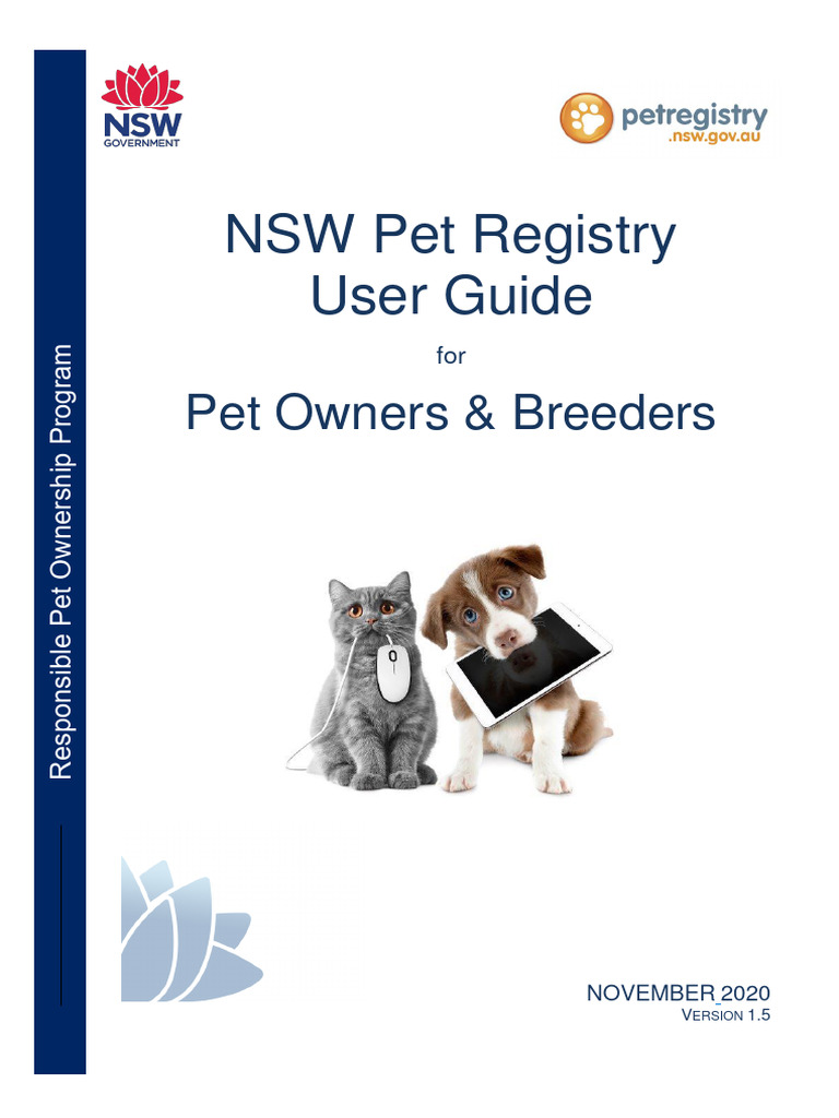 NSW Pet Registry User Guides Pet Owners Breeders | PDF | Login | Credit ...