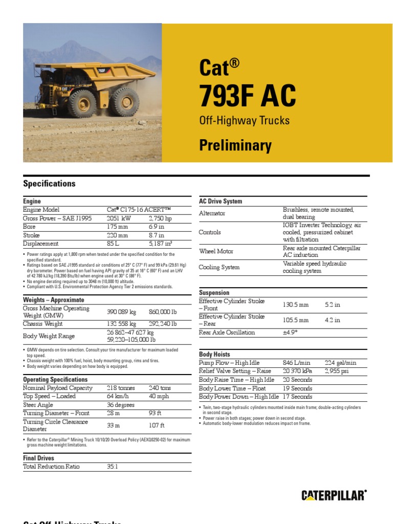 Cat 793F-AC | PDF | Tire | Truck